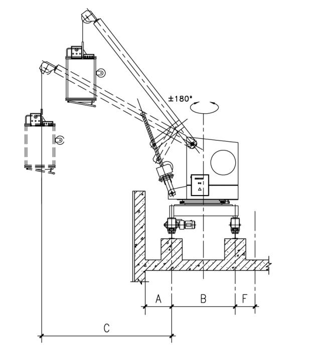 180m Height Bmu Building Maintenance Unit With Twin Jib Cleaning And ...
